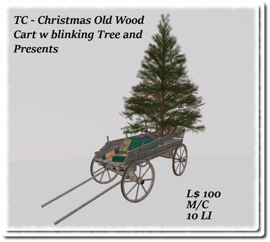 Second Life Marketplace - TC - Christmas Old Wood Cart w blinking Tree ...
