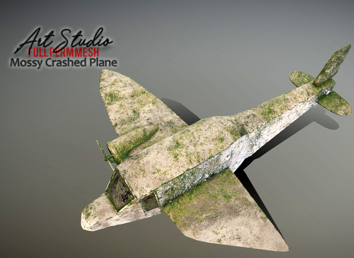Second Life Marketplace - Art Studio.FULL PERM \\ Mossy Crashed Plane