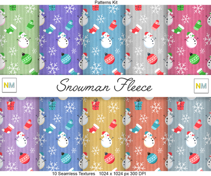 Second Life Marketplace - Snowman Fleece Patterns Kit 10 Seamless ...