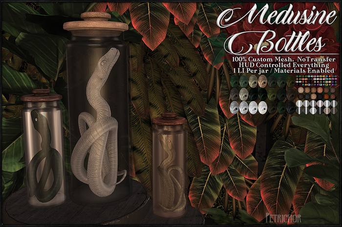 Second Life Marketplace - :[P]:- Medusine Snakes - Bottles [Unpacker]