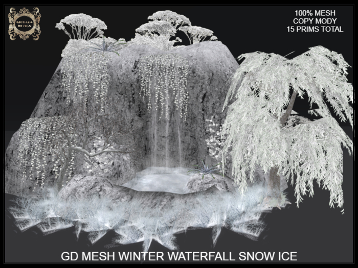 Second Life Marketplace - GD MESH WINTER WATERFALL SNOW ICE