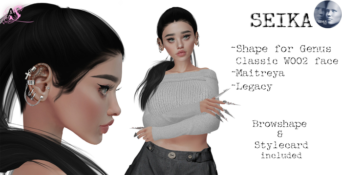 Second Life Marketplace - SEIKA-Shape for Genus Head - Classic Face W002