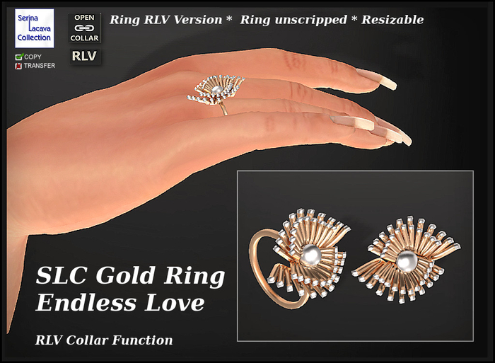 Second Life Marketplace - SLC Gold Ring Endless Love RLV