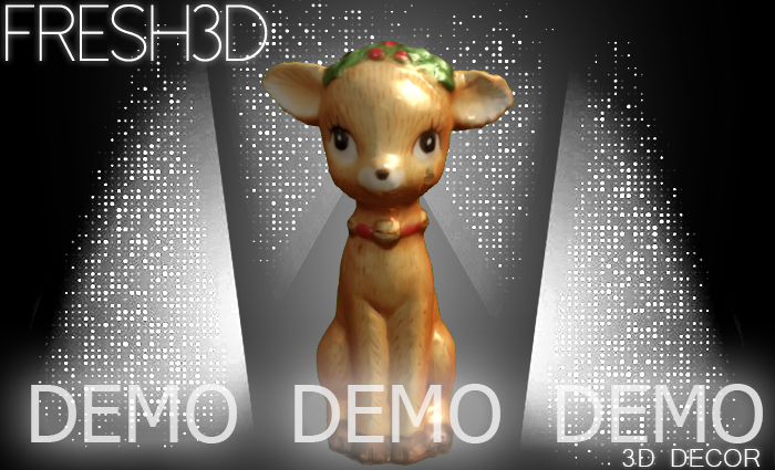 Second Life Marketplace - Fresh3D Xmas Cute Deer Decor DEMO