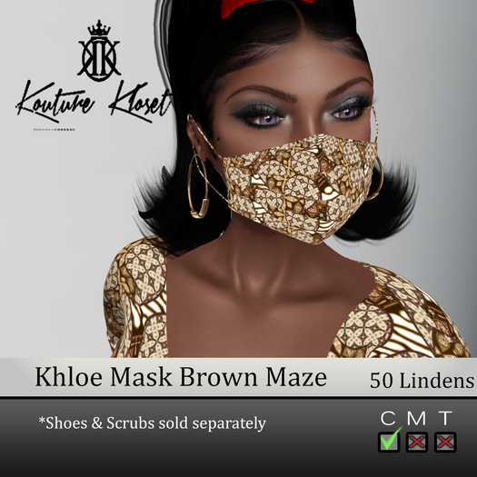 Second Life Marketplace - *KK Khloe Brown Maze Mask Boxed