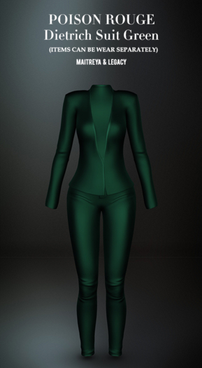 Second Life Marketplace - POISON ROUGE Dietrich Suit Green