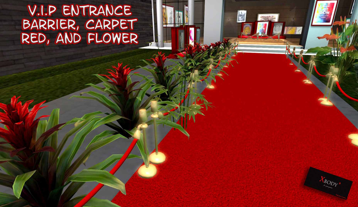 Second Life Marketplace - VIP barriere and flowers entrance_pathy avro