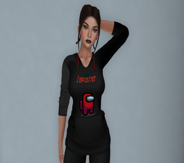 Second Life Marketplace - Among Us Red Imposter Female Hoodie