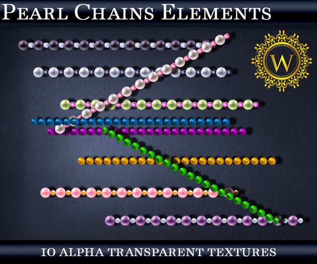Second Life Marketplace - Pearl Chains 10 Transparent Alpha Textures ...