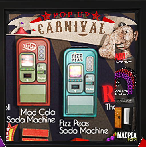 Second Life Marketplace - MadPea Pop Up Carnival - Mad Cola Soda Machine