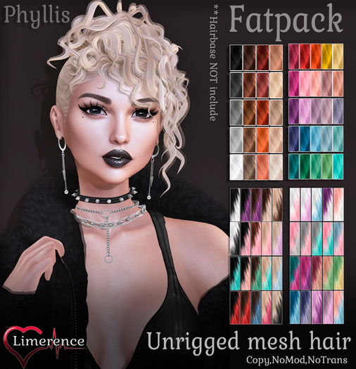 Second Life Marketplace - {Limerence} Phyllis hair-Fatpack(Mod)
