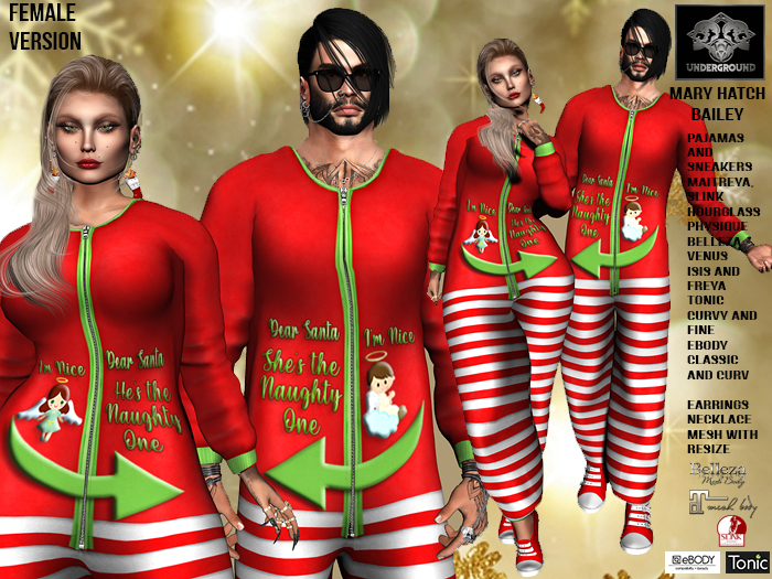 Second Life Marketplace - **MARY HATCH BAILEY CHRISTMAS PAJAMAS FEMALE ...