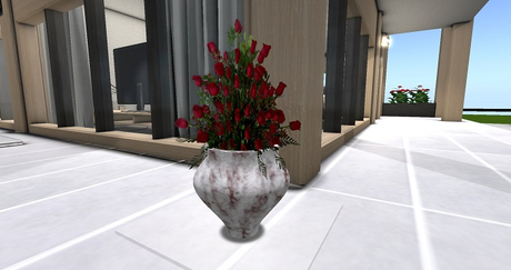 Second Life Marketplace - Foxfire Outdoors: Blood Marble Planter Set