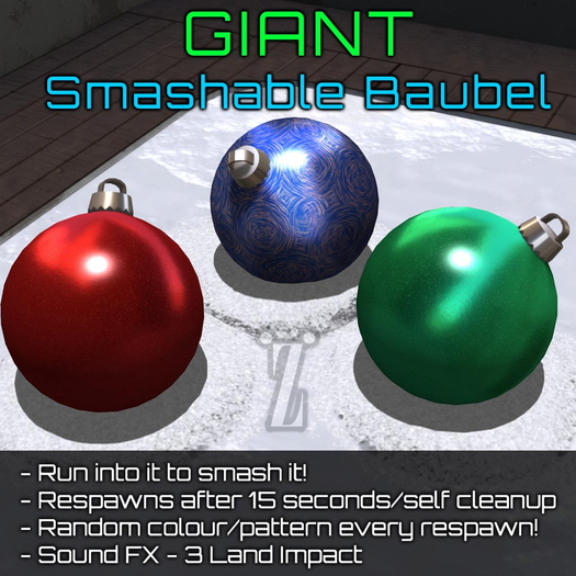 Second Life Marketplace - [inZoxi] - Giant Smashable Baubel
