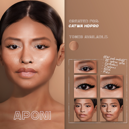 Second Life Marketplace - poema - APONI Skin - (wear to unpack)