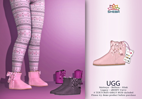 Second Life Marketplace - [Sheba] Ugg boots *Girly (MAITREYA /BELLEZA ...