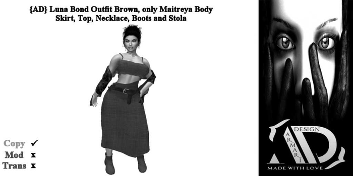 Second Life Marketplace - {AD} Luna Bond Outfit Brown (Maitrey(Add Me ...