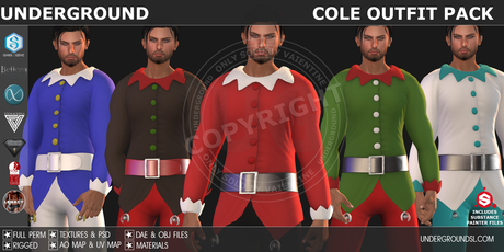 Second Life Marketplace - [UG MESH] COLE OUTFIT PACK (DAE) - FULL PERM