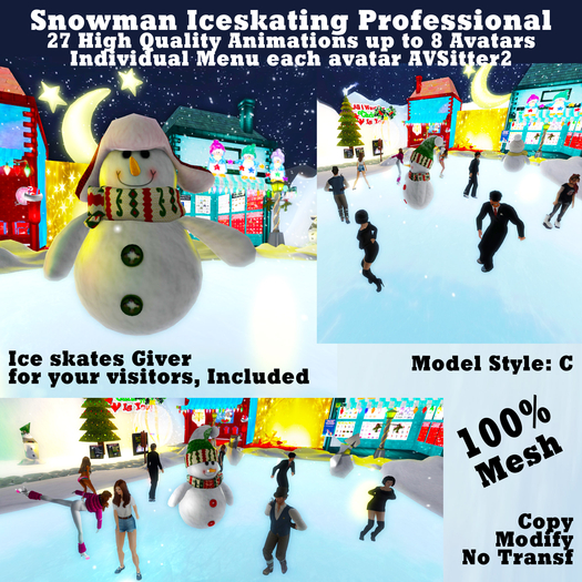 Second Life Marketplace - CHRISTMAS - Snowman Ice skating Professional ...