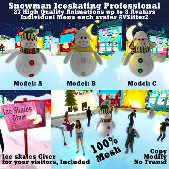 Second Life Marketplace - CHRISTMAS - Snowman Ice skating Professional ...