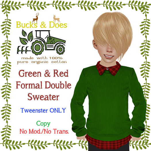 Second Life Marketplace - [Bucks & Does] Green & Red Formal Double ...