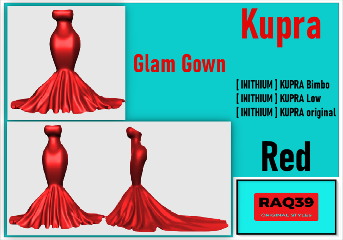 Second Life Marketplace - [R39] Kupra Glam Gown Red