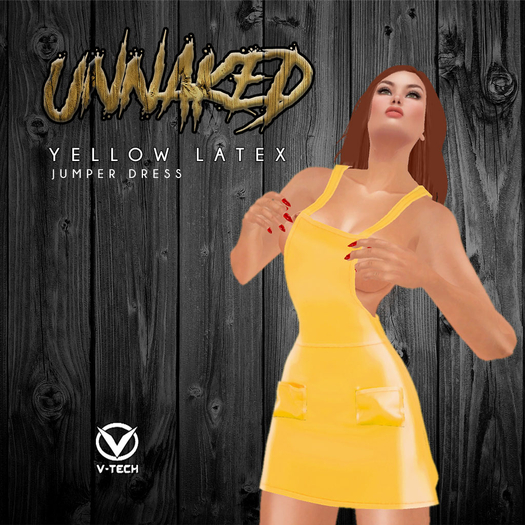 Second Life Marketplace - UNNAKED / JUMPER DRESS / VTECH / LATEX YELLOW