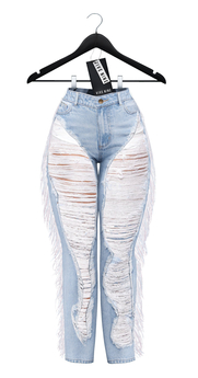 Second Life Marketplace - .: vive nine :. Dangerously Fringey Jeans - Med