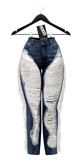 Second Life Marketplace - .: vive nine :. Dangerously Fringey Jeans - Deep