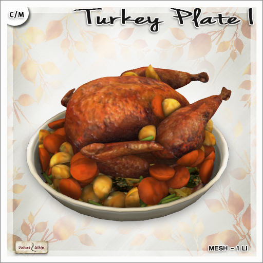 Second Life Marketplace - [V/W] Turkey Plate I - Traditional stuffed ...