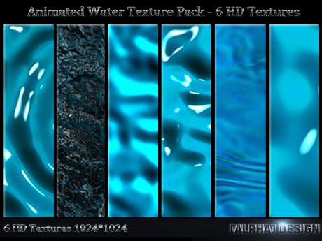 Second Life Marketplace - Animated Water Texture Pack - 6 HD Textures