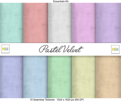 Second Life Marketplace - Pastel Velvet Essentials Kit 10 Seamless ...