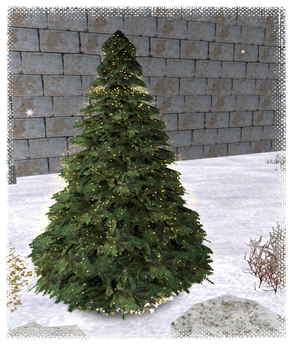 Second Life Marketplace - Evergreen Christmas Tree with Gold Mini ...