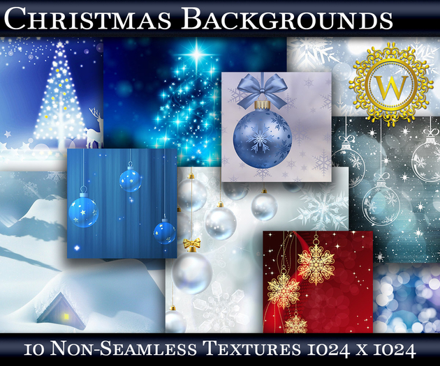 Second Life Marketplace - Christmas 10 Backdrops Background Textures ...