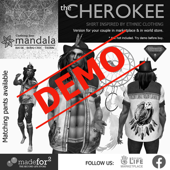 Second Life Marketplace - **MANDALA Cherokee** Shirt Aesthetic men's Demo