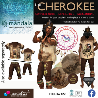 Second Life Marketplace - **MANDALA Cherokee** Shirt Aesthetic men's