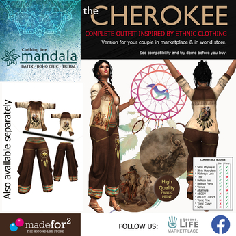 Second Life Marketplace - **MANDALA Cherokee** Shirt Fitmesh Demo