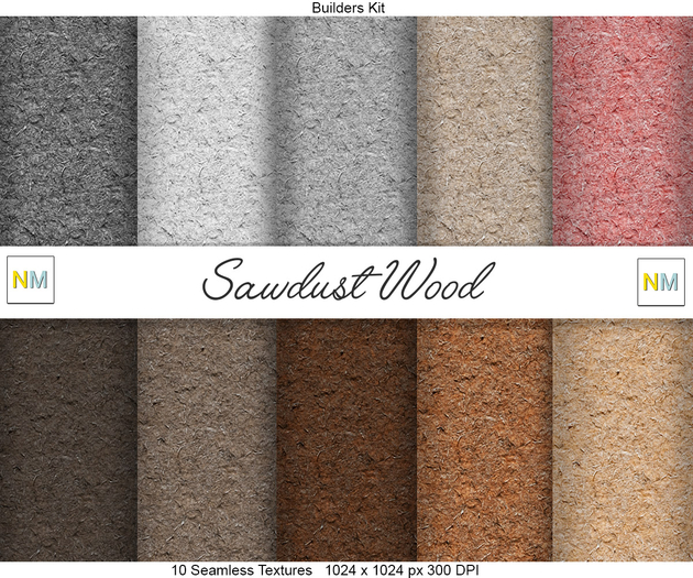 Second Life Marketplace - Sawdust Wood Builders Kit 10 Seamless Textures NM