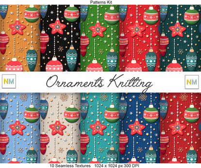 Second Life Marketplace - Ornaments Knitting Patterns Kit 10 Seamless ...