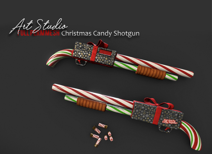Second Life Marketplace - Art Studio.FULL PERM \\ Christmas Candy Shotgun
