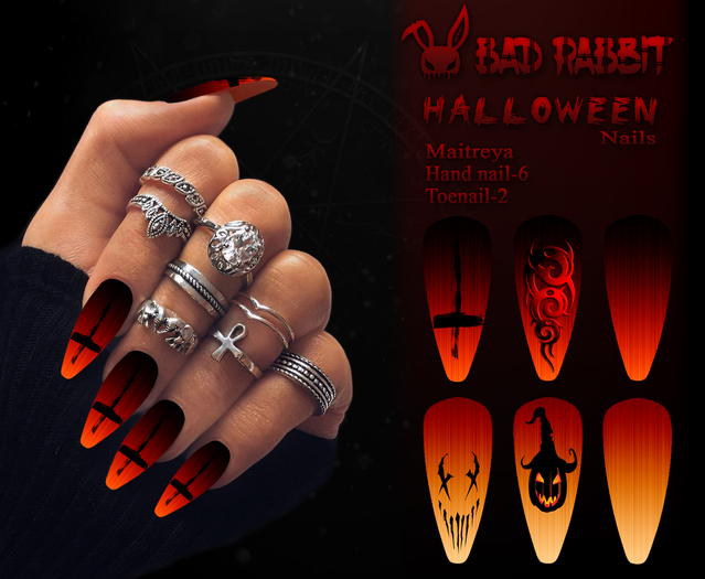 Second Life Marketplace - .:Bad Rabbit:. Halloween Nails (Maitreya)