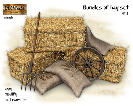 Second Life Marketplace - Bundles of hay set - Old World - Rustic ...