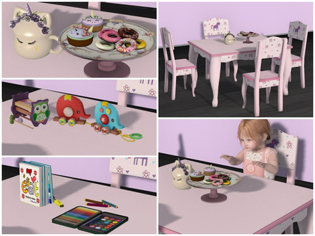 Second Life Marketplace - Table and Chair Unicorn -TD / BEBE