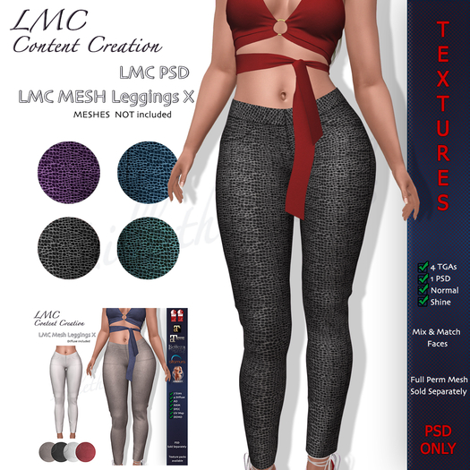 Second Life Marketplace - LMC PSD - Leggings X - PSD & Textures ONLY