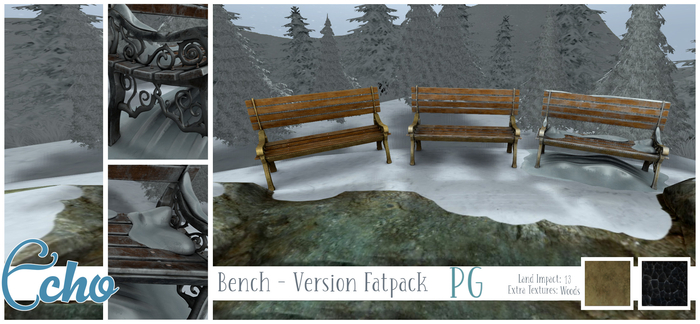 Second Life Marketplace - Echo - Victoria Park - Bench - PG - Style 4 ...