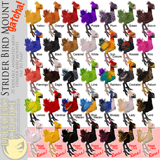 Second Life Marketplace - [BC] Strider Bird Mount - Regal White - RARE