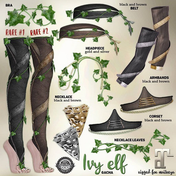 Second Life Marketplace - Astralia - Ivy elf set (armbands black) Maitreya