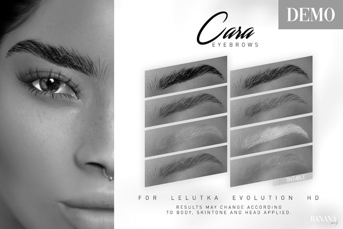 Second Life Marketplace - Banana Beauty DEMO: Cara Eyebrow Lelutka HD
