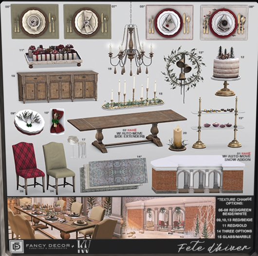 Second Life Marketplace - 17 Fancy Decor + KraftWork Fete d'hiver ...