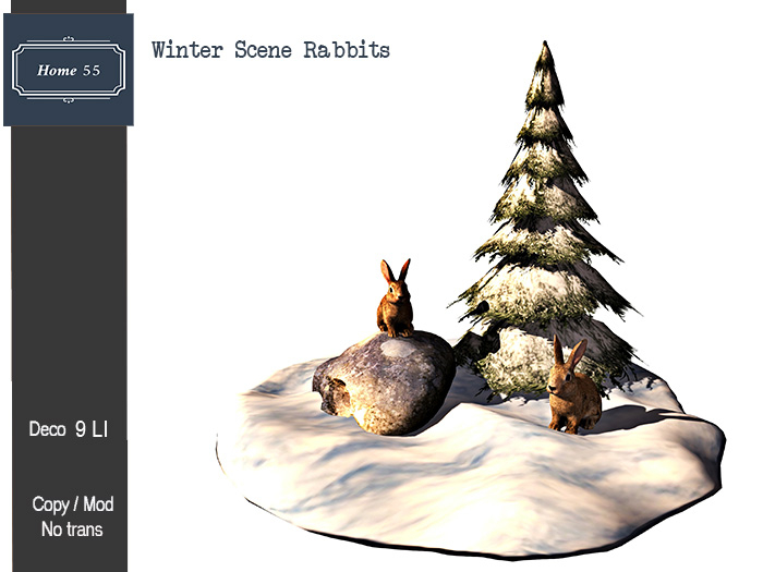 Second Life Marketplace - HOME 55 - Winter Scene Rabbits